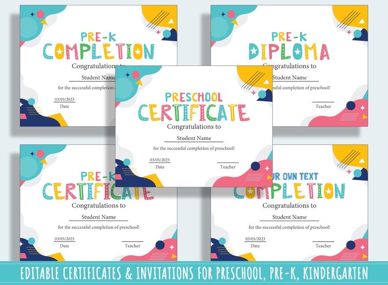 Diploma Certificate and Invitation Collection: 37 Editable - Etsy