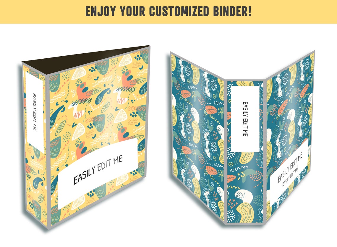 Abstract Planner Cover 10 Printable & Editable Binder - Etsy
