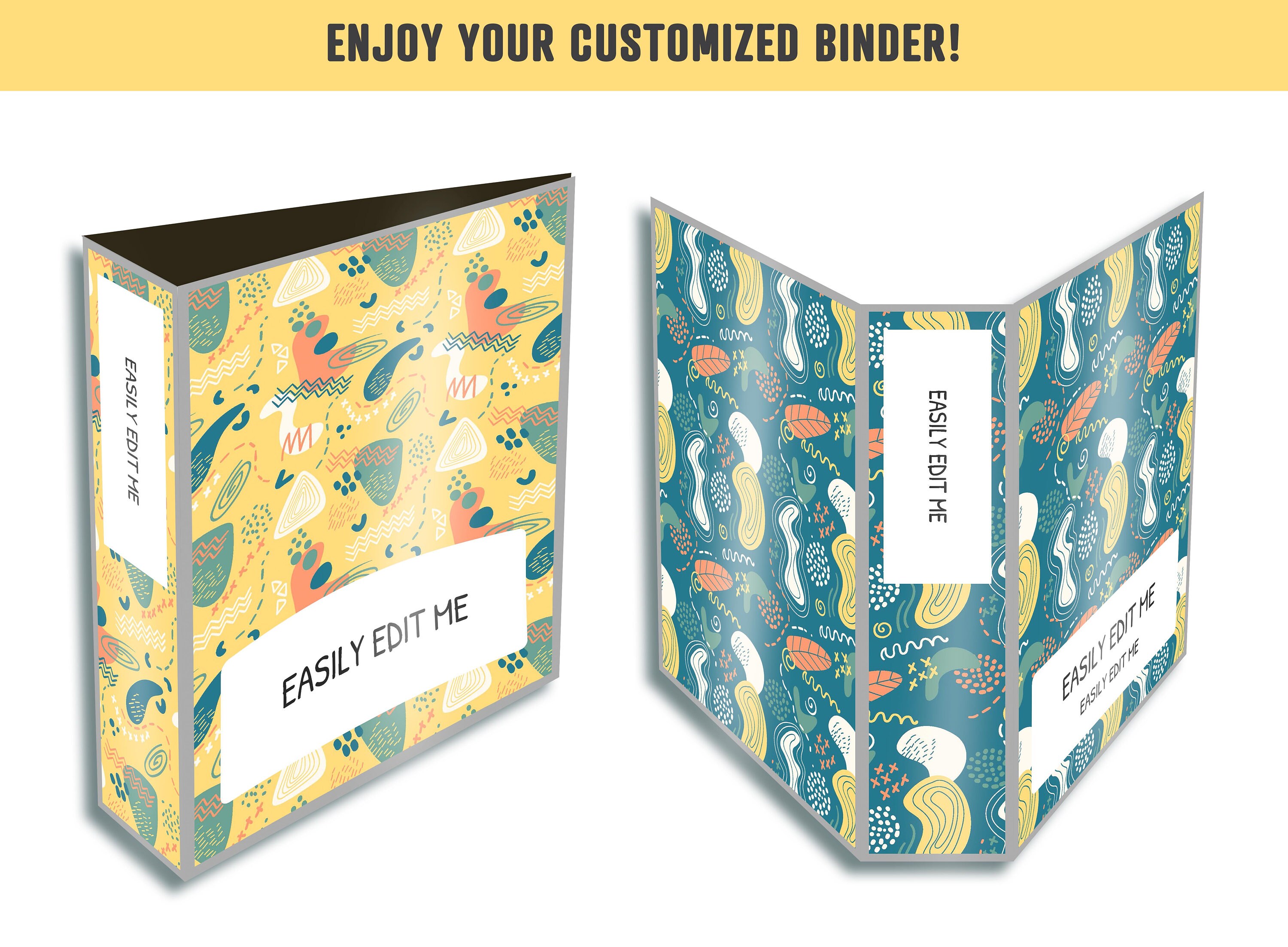 Abstract Planner Cover 10 Printable & Editable Binder - Etsy