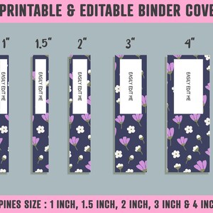 Floral Leaves and Geometric Shapes Binder Cover, 10 Printable/editable ...