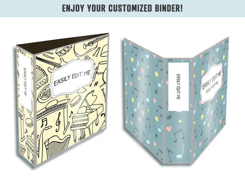 Binder Cover Music 10 Printable/editable Coversspines - Etsy