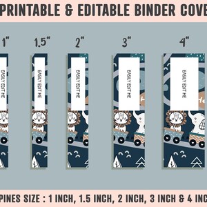 Cute Animal Binder Cover, 10 Printable & Editable Binder Covers ...