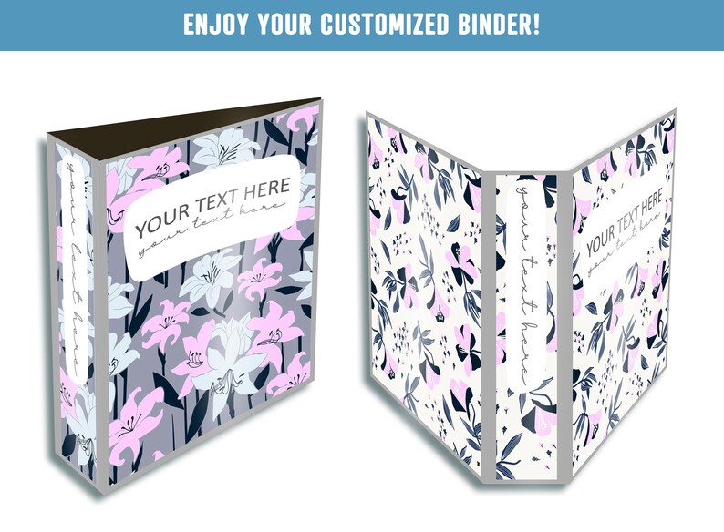 Powerpoint Binder Covers, 10 Printable/editable Flower Botanical Covers ...