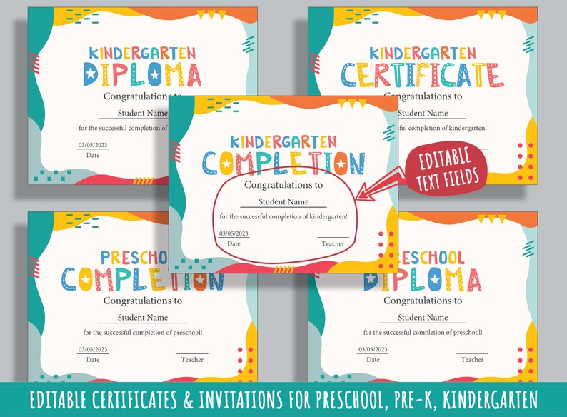 Diploma Certificate for Preschool and Elementary School Kids, 37 ...