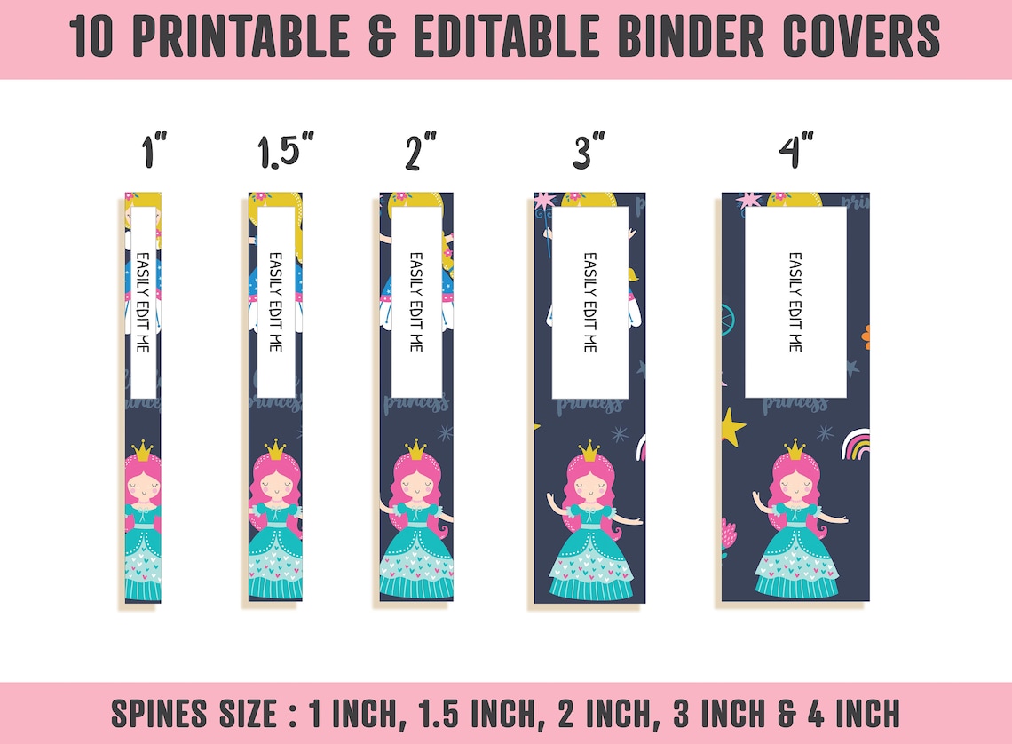 Binder Cover for Girls, 10 Editable Covers+spines, Teacher/school ...