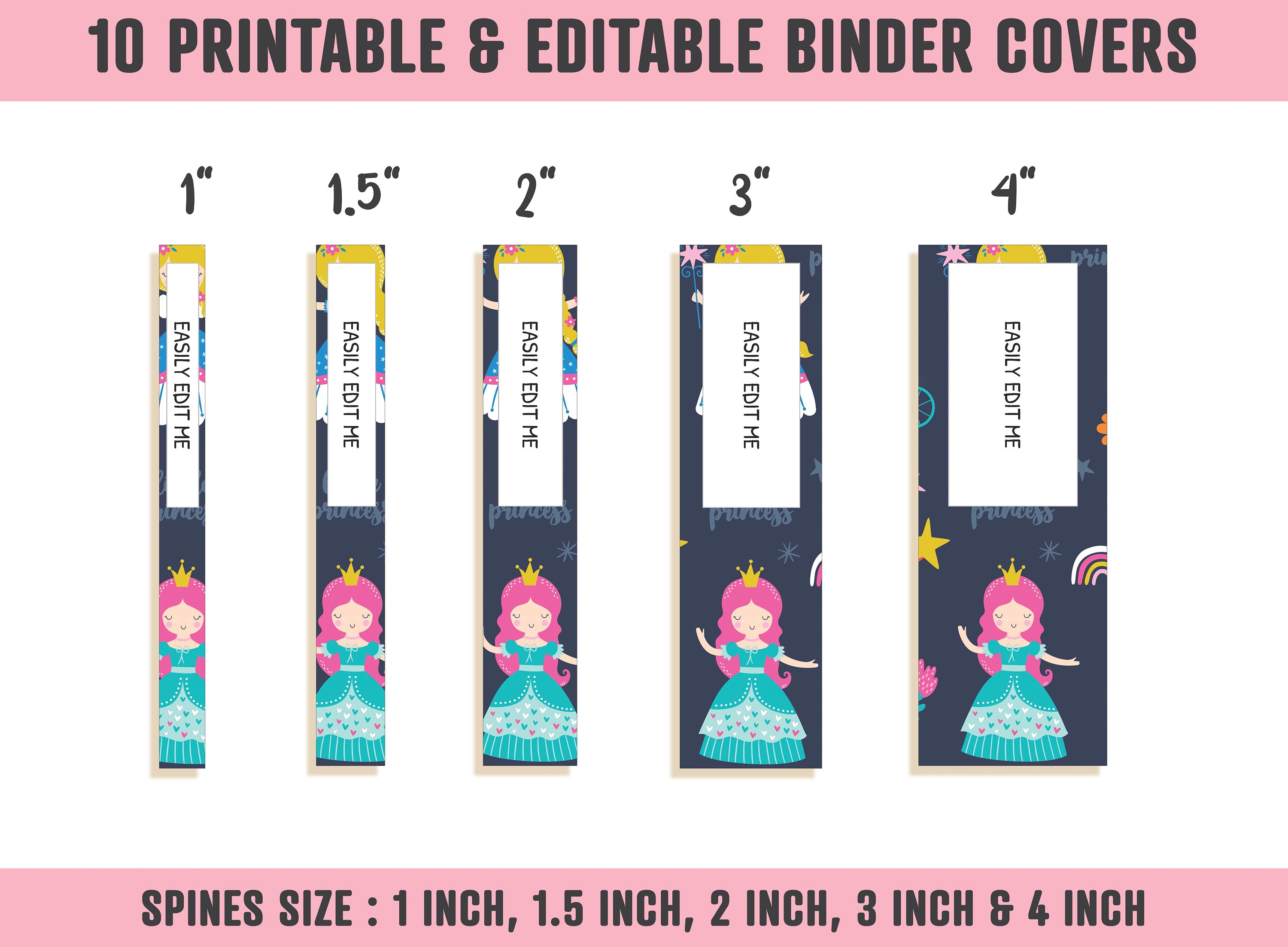 Binder Cover for Girls, 10 Editable Covers+spines, Teacher/school ...