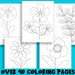 Flowers Leaves Coloring Book, 40 Printable Coloring Pages for Kids a ...