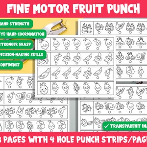 Fine Motor Fruit Punch, Kids Hole Punch Activities for Task Boxes ...