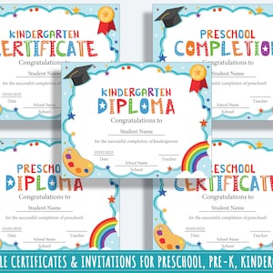 37 Editable Preschool and Pre-kindergarten Diplomas, Certificates ...