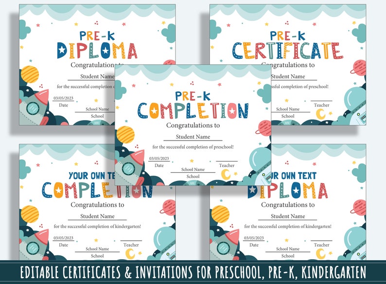 Galactic Achievements: 37 Pages of Planets and Space-themed Diplomas ...