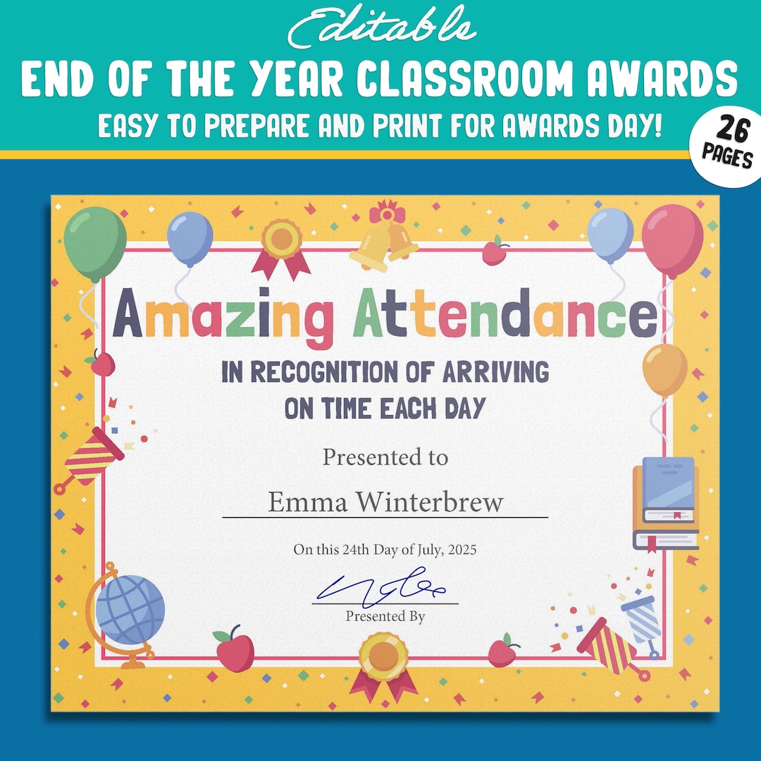 Editable Superlatives Certificates, End of the Year Classroom Awards ...