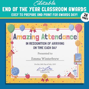 Editable Superlatives Certificates, End of the Year Classroom Awards ...