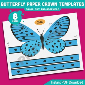 Butterfly Paper Crown Templates – Printable Spring Headband Craft for ...