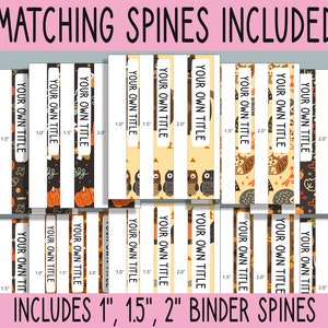 10 Editable Autumn Binder Covers, Includes 1, 1.5, 2" Spines, Available ...