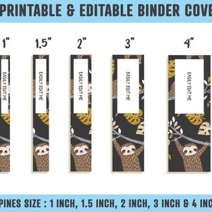 Cute Animal and Forest Binder Cover, 10 Printable & Editable Binder ...