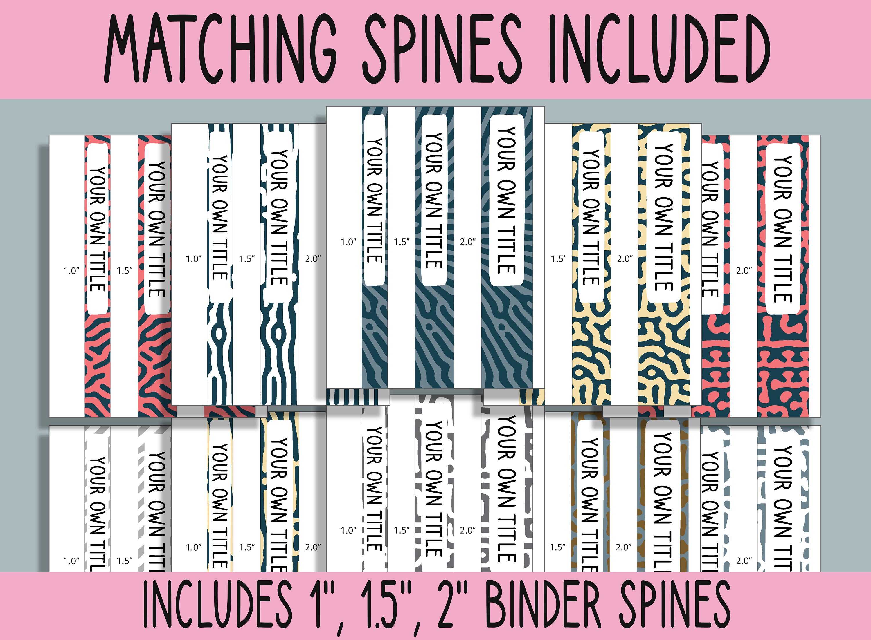 10 Editable Turing Pattern Binder Covers Includes 1 - Etsy