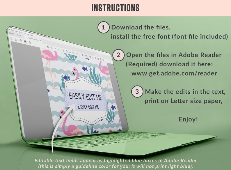 Cute Animal Binder Cover, 10 Printable & Editable Binder Covers Spines ...