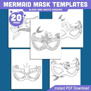 Printable Mermaid Mask Templates: 20 Fun DIY Face Masks for Kids, Pre ...