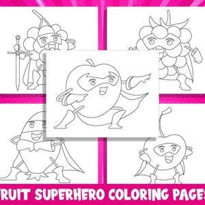 Fruit Superhero Coloring Pages: 20 High-resolution Fruity Heroes to ...