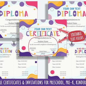 Pre K Graduation Certificate, Kindergarten Certificates Completion ...