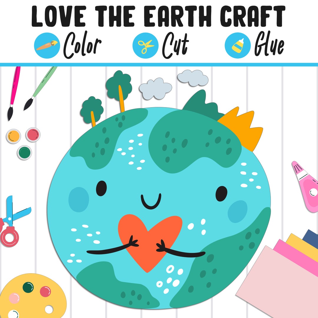 Love the Earth Craft for Kids : Color, Cut, and Glue, a Fun Activity ...