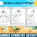Summer Symmetry Worksheet, Summer Theme Lines of Symmetry Activity, 24 ...