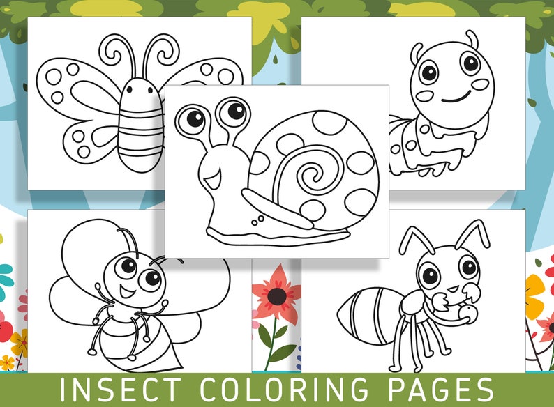 Insect Coloring Pages: 25 Fun Coloring Book Designs, Perfect for Insect ...