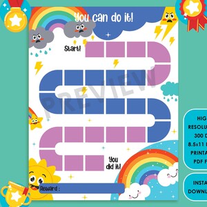 Printable Rainbow Reward Chart for Kids, Colorful and Fun Behavior ...