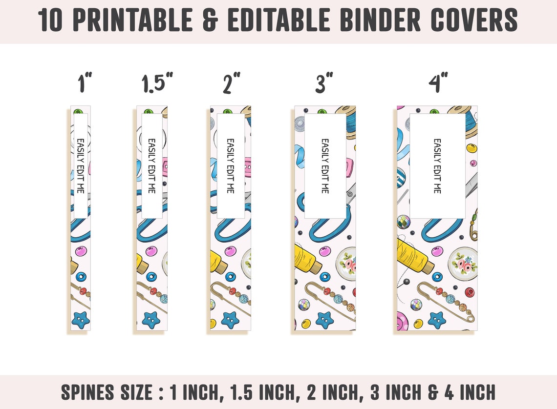Binder Cover Sewing Pattern 10 Printable/editable - Etsy