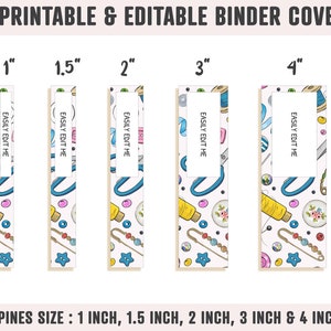 Binder Cover Sewing Pattern, 10 Printable/editable Covers+spines ...