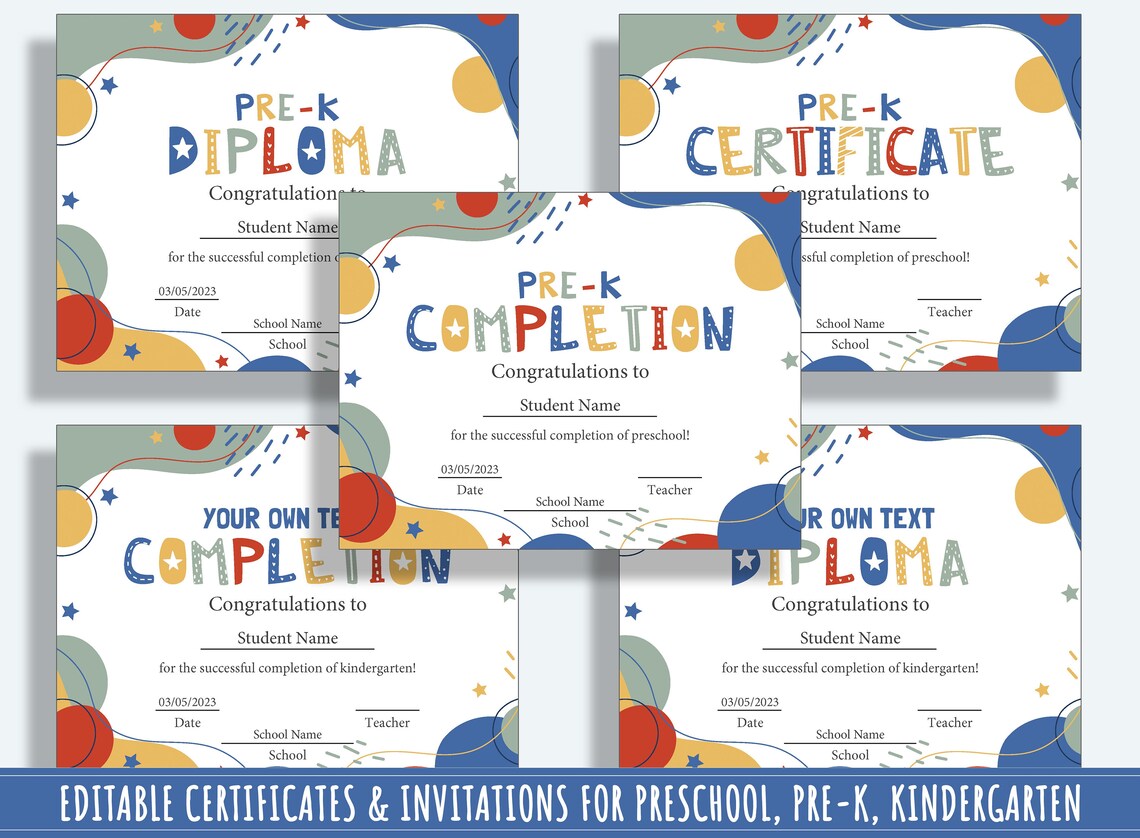 37 Pages of Editable Diploma Certificate and Invitation - Etsy