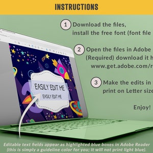 Space, Planets, Rockets, Aliens Binder Cover, 10 Printable & Editable ...