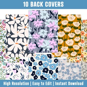 Powerpoint Binder Covers, 10 Printable/editable Flower Botanical Covers ...
