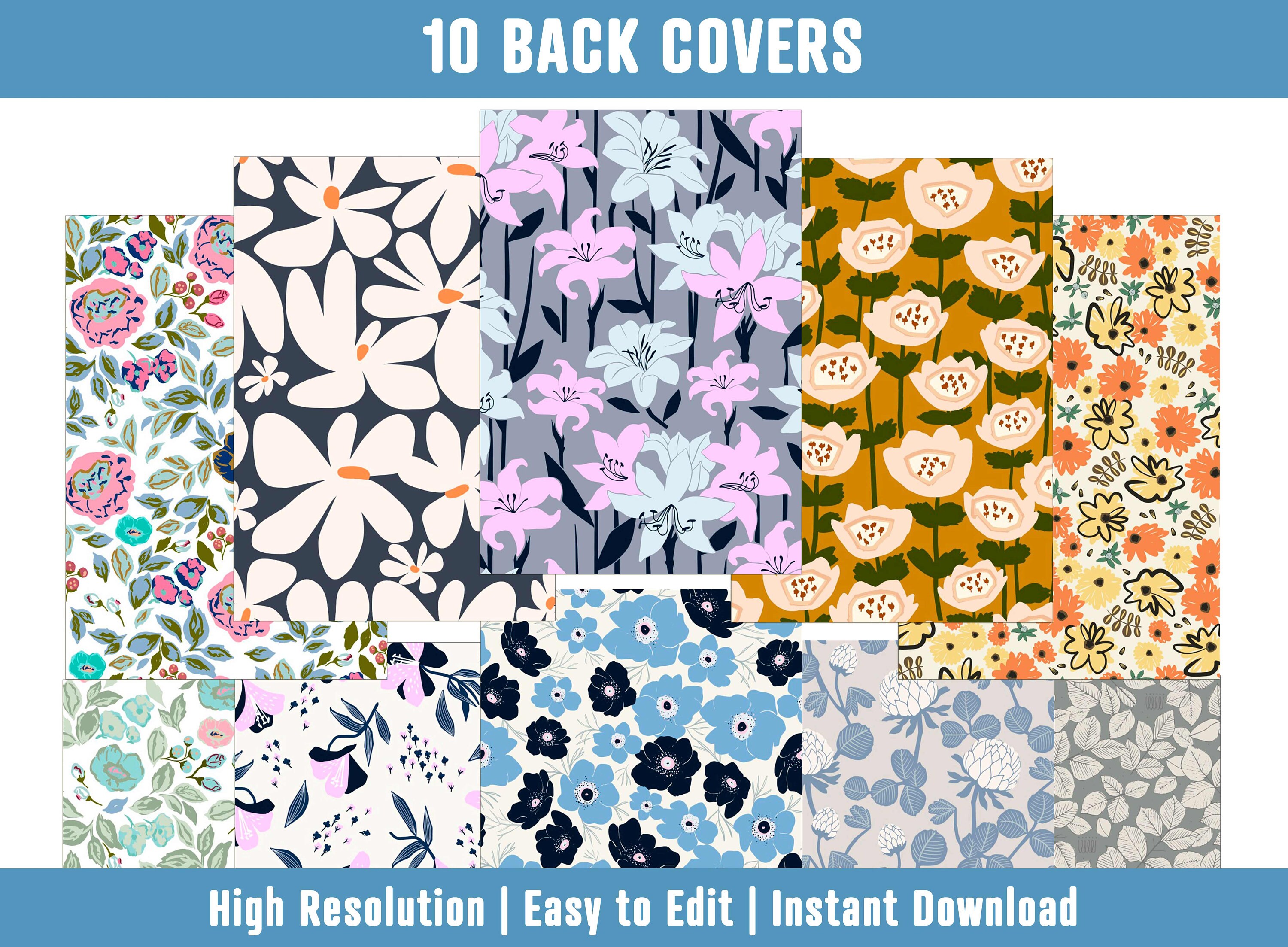 Powerpoint Binder Covers, 10 Printable/editable Flower Botanical Covers ...