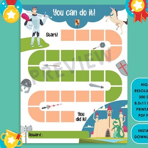 Printable Dragon Fighting Reward Chart Knight Behavior Chart - Etsy