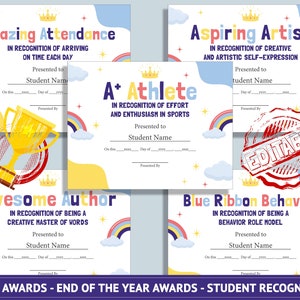 26 Editable Classroom Awards - End of the Year Awards - Student ...