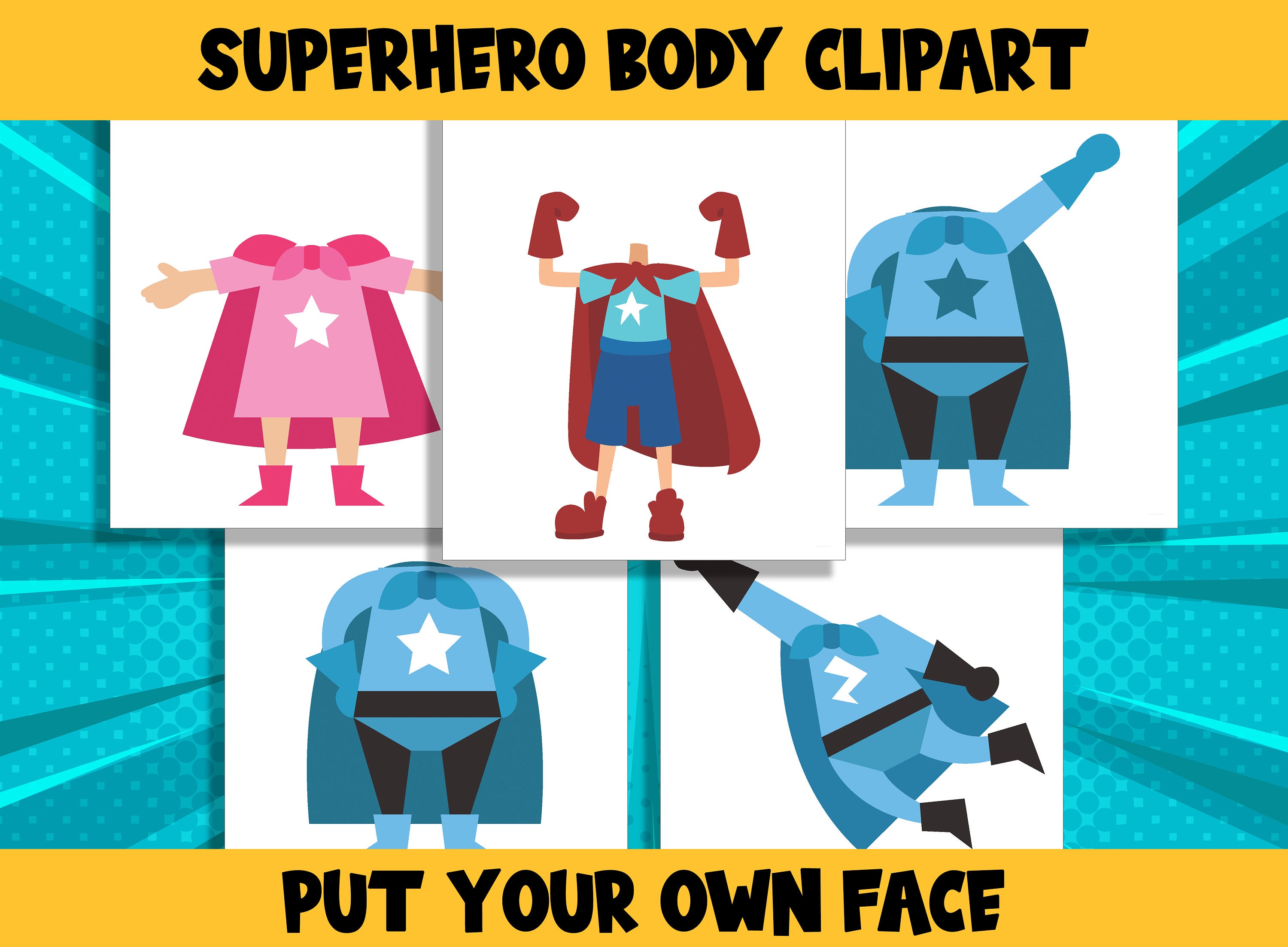 Superhero Kids Body Set for Prek to 6th Grade, 20 Pages, PDF File ...