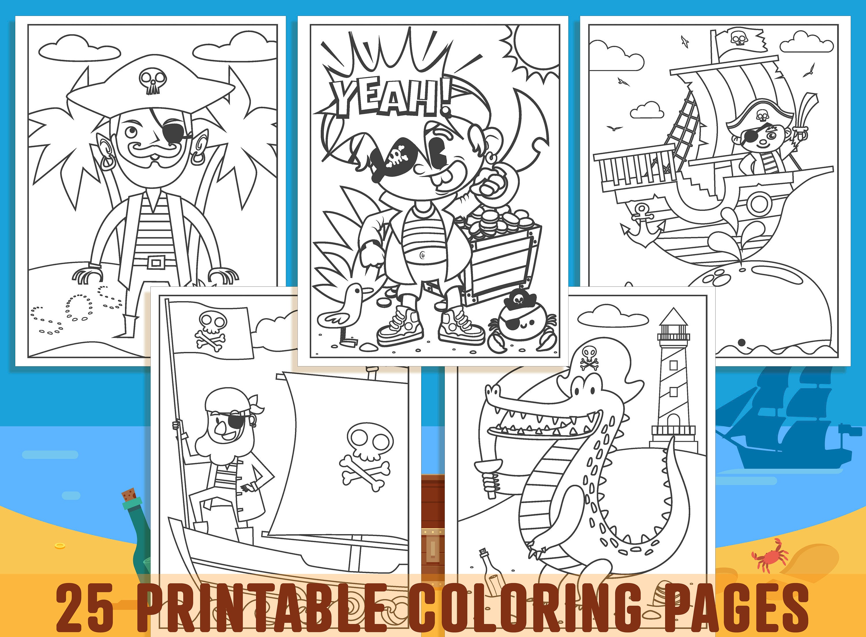 Pirate Coloring Pages 25 Printable Pirate Coloring Pages for Kids, Boys ...