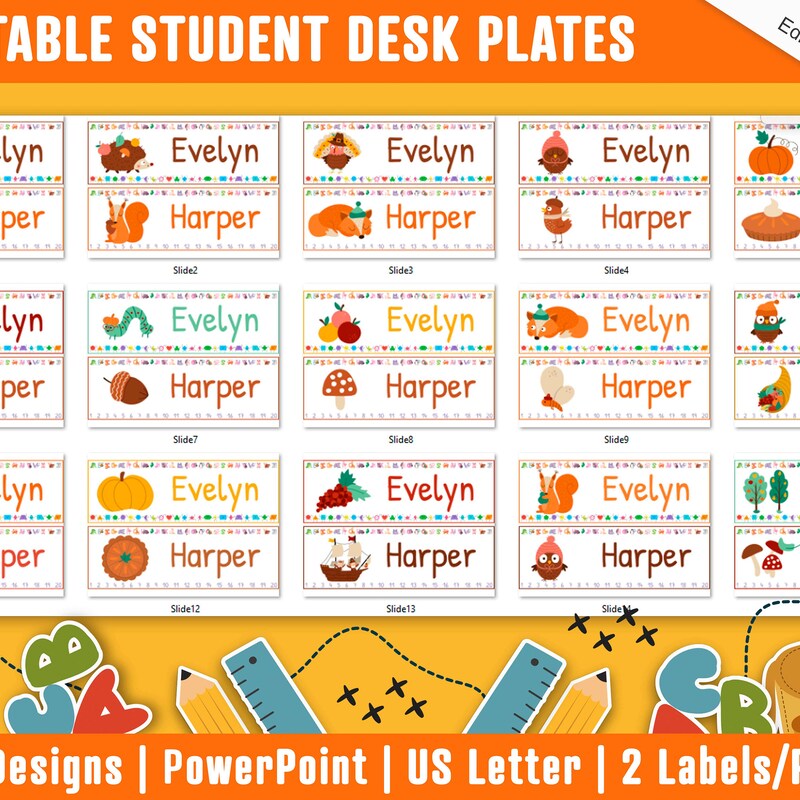 Fall Themed Cubby Tags - Etsy