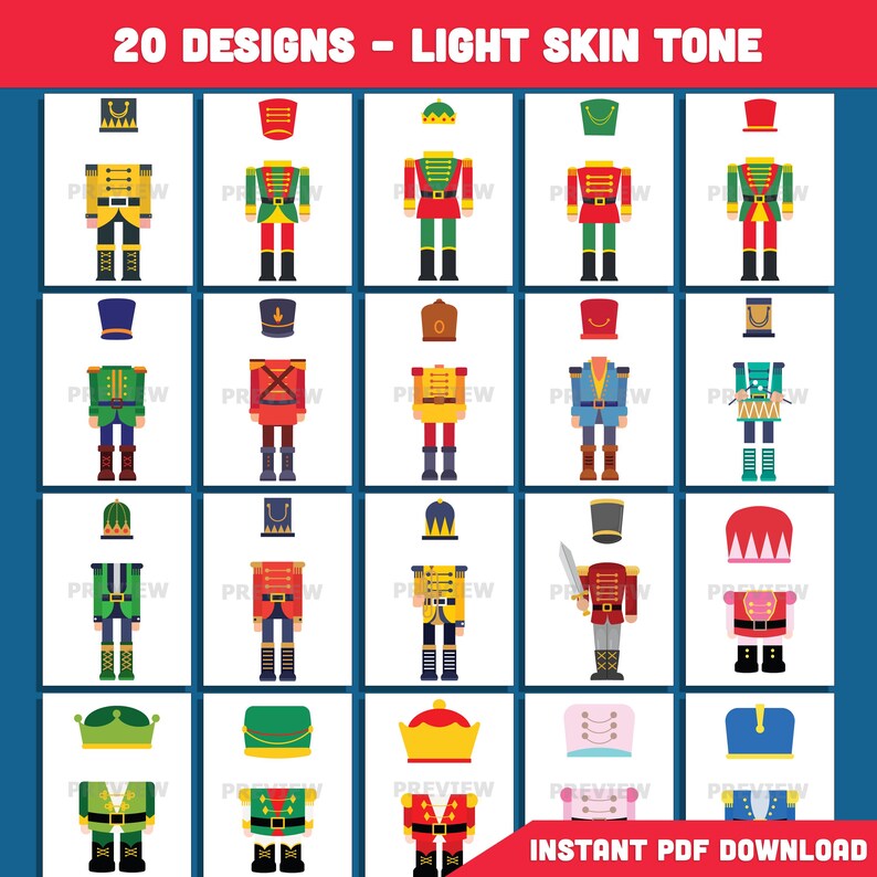 Printable Nutcracker Body Templates, 20 Christmas Add Your Own Face ...