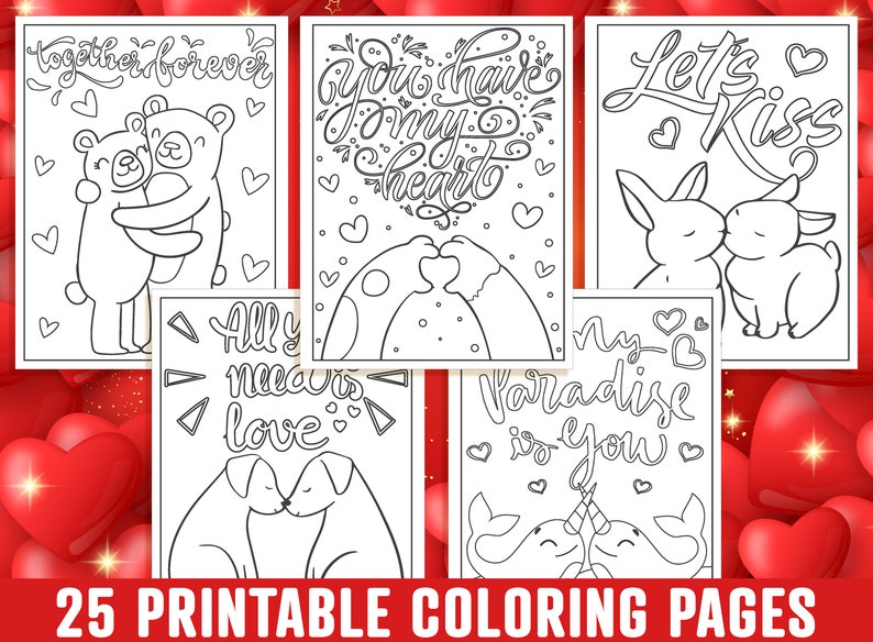 Valentine's Day Coloring Pages, 25 Printable Valentine Coloring Pages ...