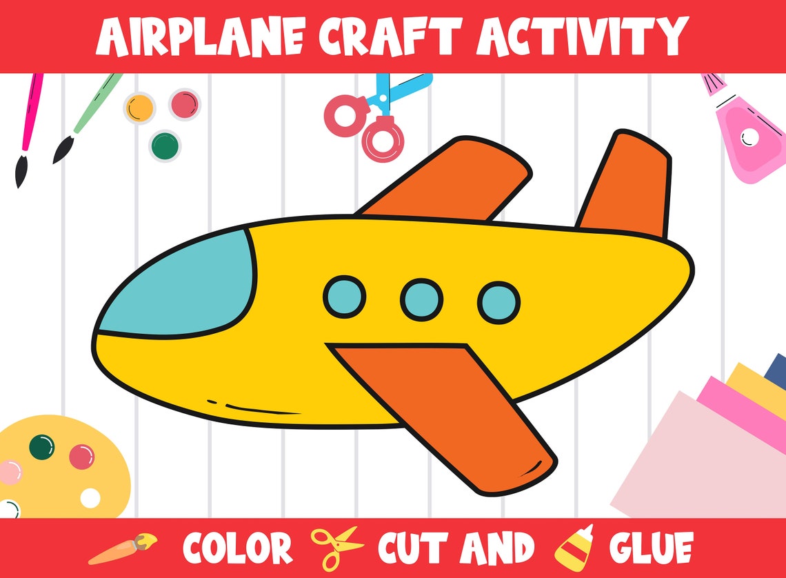 Airplane Craft Activity - Color, Cut, and Glue for Prek to 2nd Grade ...