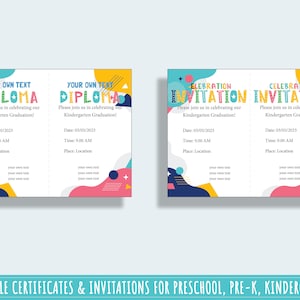 Diploma, Certificate, and Invitation Collection: 37 Editable Pages for ...