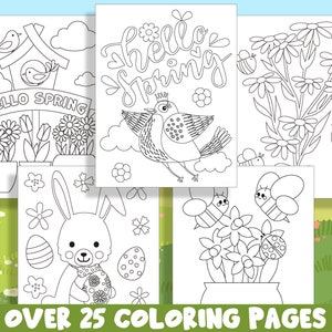 Spring Coloring Pages: 25 Printable Sheets Featuring Spring Elements ...