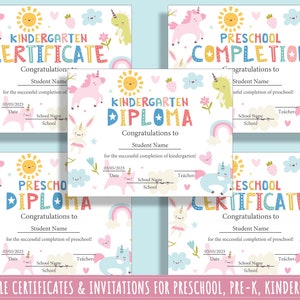 Editable Graduation Certificates, Diplomas, and Invitations Template ...