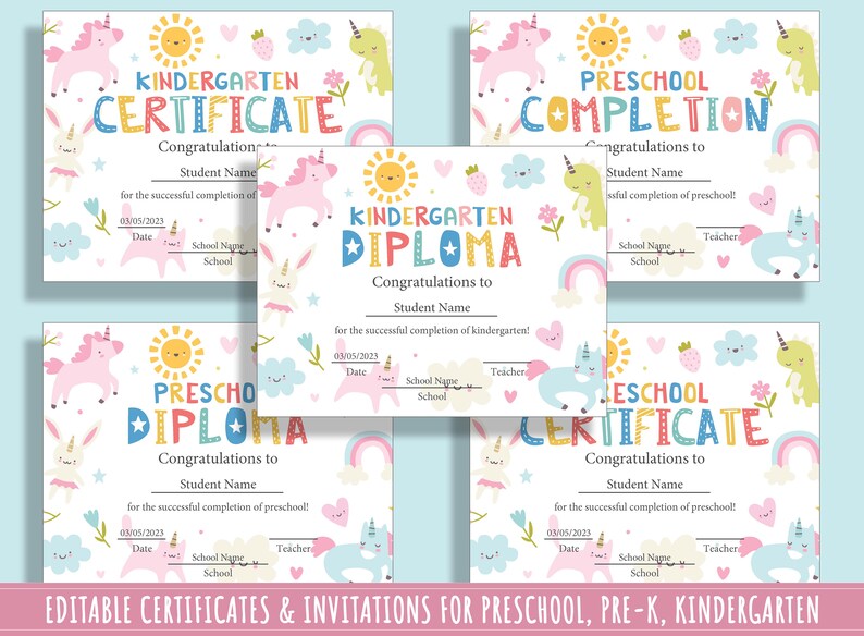 Editable Graduation Certificates, Diplomas, and Invitations Template ...