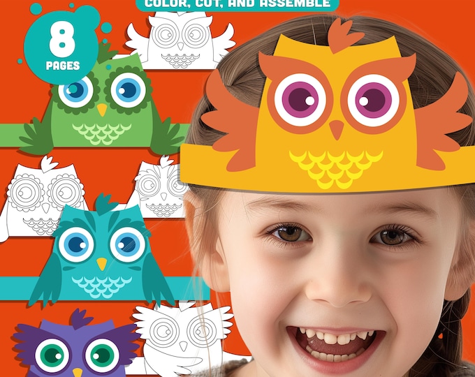 Printable Owl Paper Crown for Kids | DIY Owl Hat Craft | Forest Animal ...