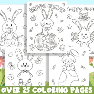 Easter Bunny Coloring Pages, 25 Printable Cute and Adorable Easter ...