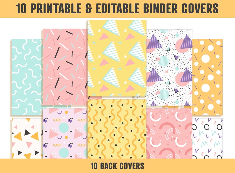 Binder Cover Template 10 Printable & Editable Binder - Etsy