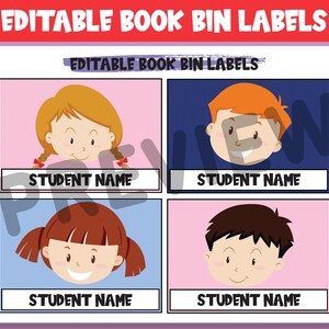 Editable Student Book Bin Labels: 16 Customizable Designs for Perfect ...